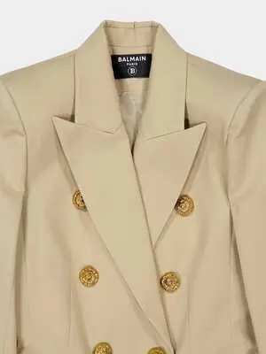 Balmain Sable 6-button Cotton Blazer - Beige