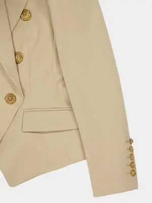 Balmain Sable 6-button Cotton Blazer - Beige