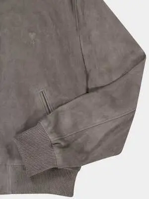 AMI Paris De Coeur Zipped Jacket - Grey