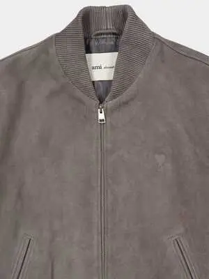 AMI Paris De Coeur Zipped Jacket - Grey