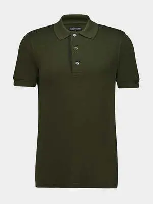 TOM FORD Military Piquet Polo - Green