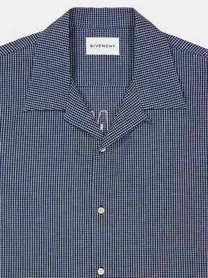 Givenchy Checked Cotton Shirt With Embroidery - Blue