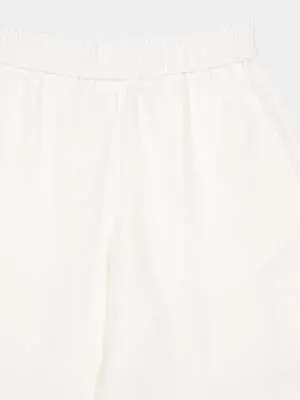 AMI Paris Blended Linen Trousers With Elasticated Waist - Cream