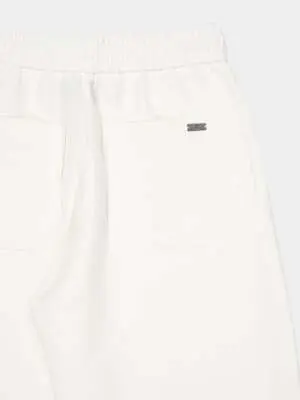 AMI Paris Blended Linen Trousers With Elasticated Waist - Cream