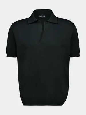 TOM FORD Forest Cotton-silk Tipping Polo - Green