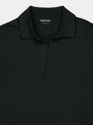 TOM FORD Forest Cotton-silk Tipping Polo - Green