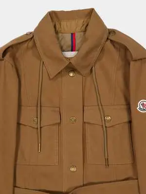Moncler Hooded Gabardine Field Jacket - Brown