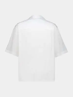 Marni Lily Poplin Bowling Shirt With Peeking Logo - White