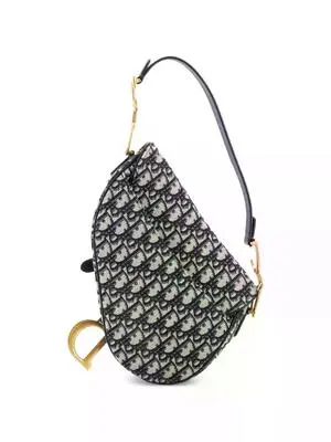 Dior Saddle Oblique Canvas Shoulder Bag - Blue