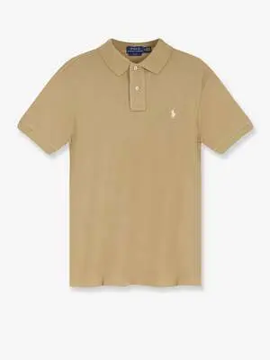 Polo Ralph Lauren Cotton Polo Shirt With Frontal Logo Embroidery - Beige
