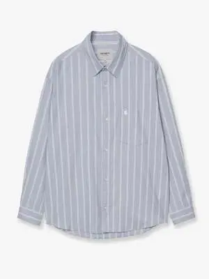 Carhartt Work In Progress Beale Striped Cotton Shirt - Blue