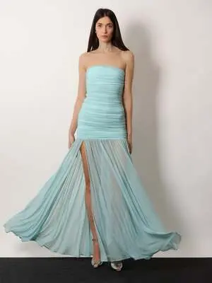 Retrofete Stretch Fabric Adele Long Dress - Green
