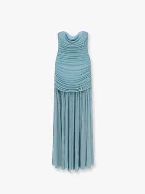 Retrofete Stretch Fabric Adele Long Dress - Green