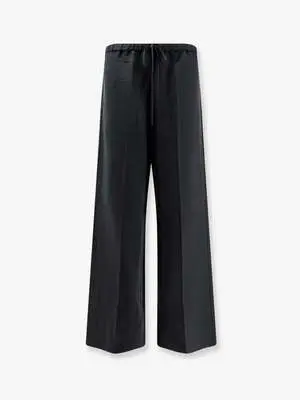 TOTEME Linen And Lyocell Blend Trousers - Black