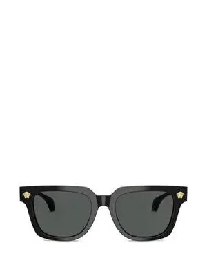 Versace Logo Square-frame Sunglasses - Black