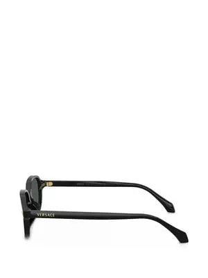 Versace Oval-frame Medallion Sunglasses - Black