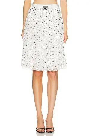 Marc Jacobs Layered Crinkle Chiffon Skirt With Lace Hem