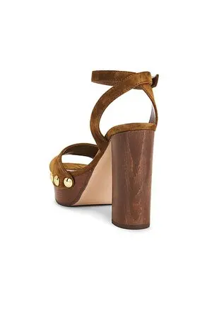 GIANVITO ROSSI Suede Platform Sandals With Gold-tone Studs - Texas