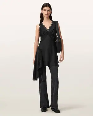 ALLSAINTS Ilka Asymmetric Lace Mini Dress