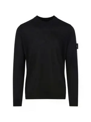 Stone Island Logo-patch Sweater - Black