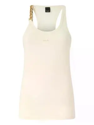 Pinko Chain-strap Ribbed Tank Top - Neutrals