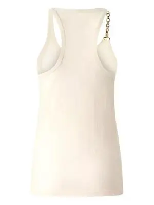Pinko Chain-strap Ribbed Tank Top - Neutrals