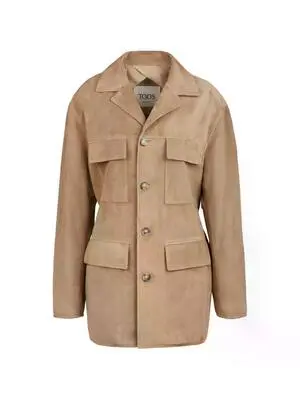 TOD'S Pocket Leather Jacket - Neutrals