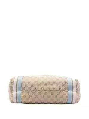 Gucci Gg Canvas Web Tote Bag - Brown