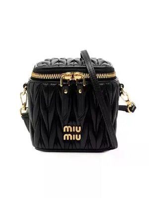 Miu Miu 2000-2010 Micro Matelasse Nappa Vanity Crossbody Bag - Black