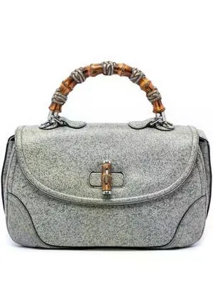 Gucci Large Leather Bamboo Top Handle Satchel