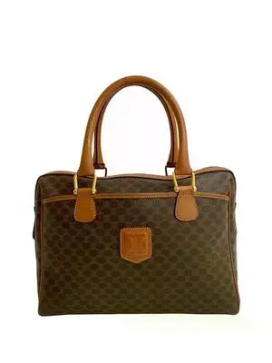 Celine 1997 Macadam Coated Canvas Handbag - Brown