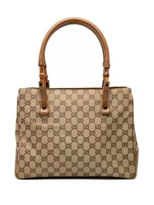 Gucci 2000-2015 Gg Canvas Bamboo Tote Bag - Brown