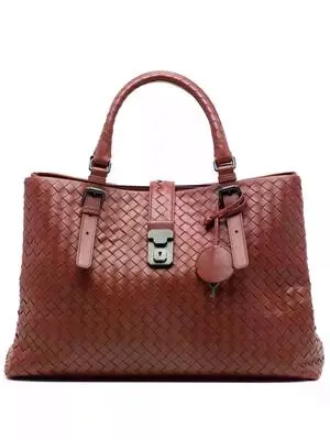 Bottega Veneta 2012-2026 Medium Nappa Intrecciato Roma Tote Bag - Red
