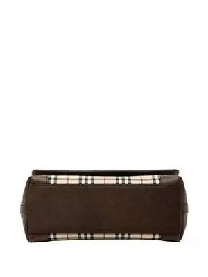 Burberry House Check Canvas Flap Crossbody Bag - Brown