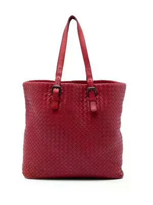 Bottega Veneta 2012-2025 Nappa Intrecciato Tote Bag - Red