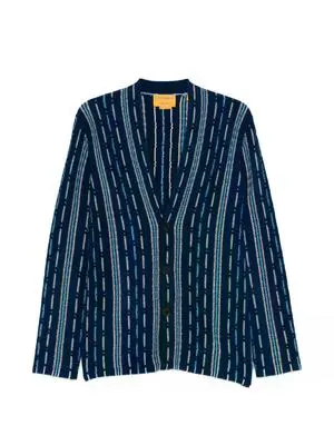 Guest In Residence Striped V-neck Cardigan