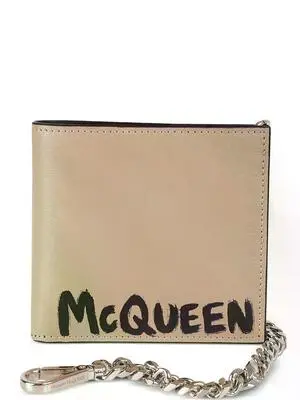 Alexander McQueen Chain Leather Wallet - Neutrals