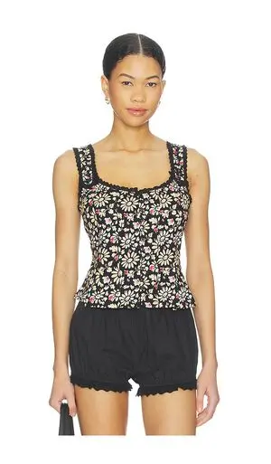 Free People Bridgette Corset Top In Black - Black Combo