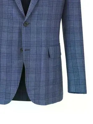 Canali Plaid Notched Lapel Blazer