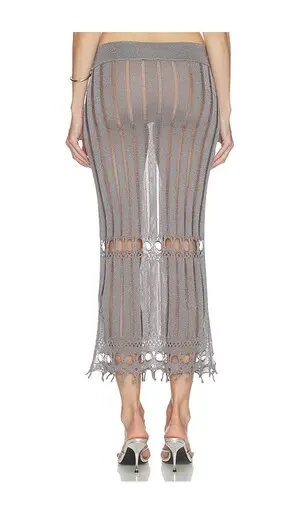 LOVERS AND FRIENDS Francie Metallic Knit Maxi Skirt