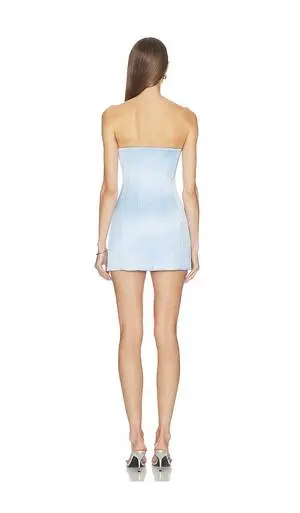 GUIZIO Satin Corset Mini Dress - Light Blue