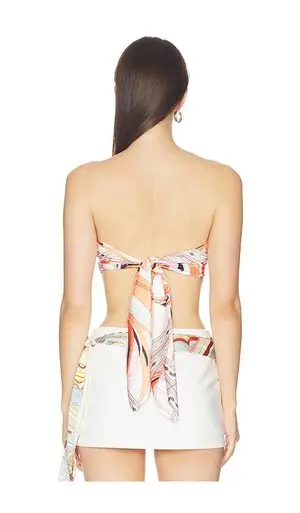 Superdown Klara Scarf Top - Orange Multi