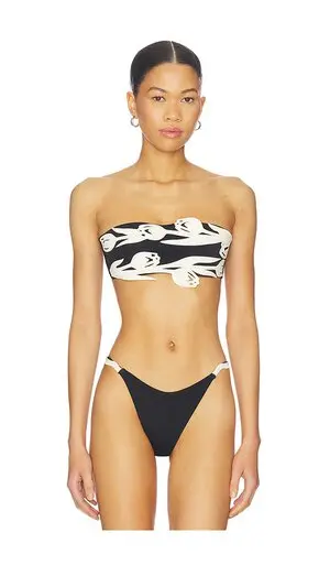 BAHIA MARIA Agata Embellished Bandeau Bikini Top - Black