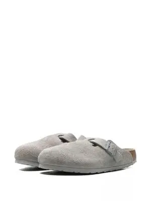 BIRKENSTOCK Boston Soft Footbed Suede Slippers - Neutrals