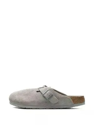 BIRKENSTOCK Boston Soft Footbed Suede Slippers - Neutrals