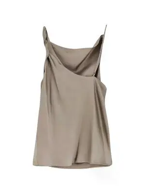 ALYSI Sleeveless Top With Asymmetric Construction - Neutrals