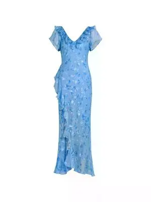 Rixo Ruffled V-neck Dress
