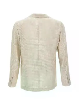 BARBA NAPOLI Easy J Mono Houndstooth Buttoned Blazer - Neutrals