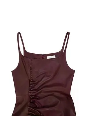 Rabanne Asymmetric Ruched Dress - Red