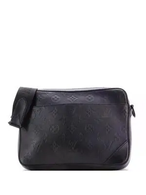 LOUIS VUITTON Duo Messenger Bag Monogram Shadow Leather - Black